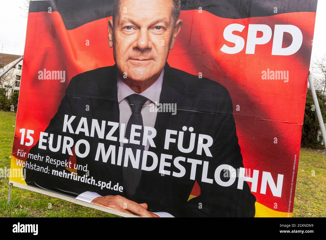 Wahlplakat der Partei SPD mit Bundeskanzler Olaf Scholz zur Bundestagswahl 2025. BTW25. // 24.02 ...