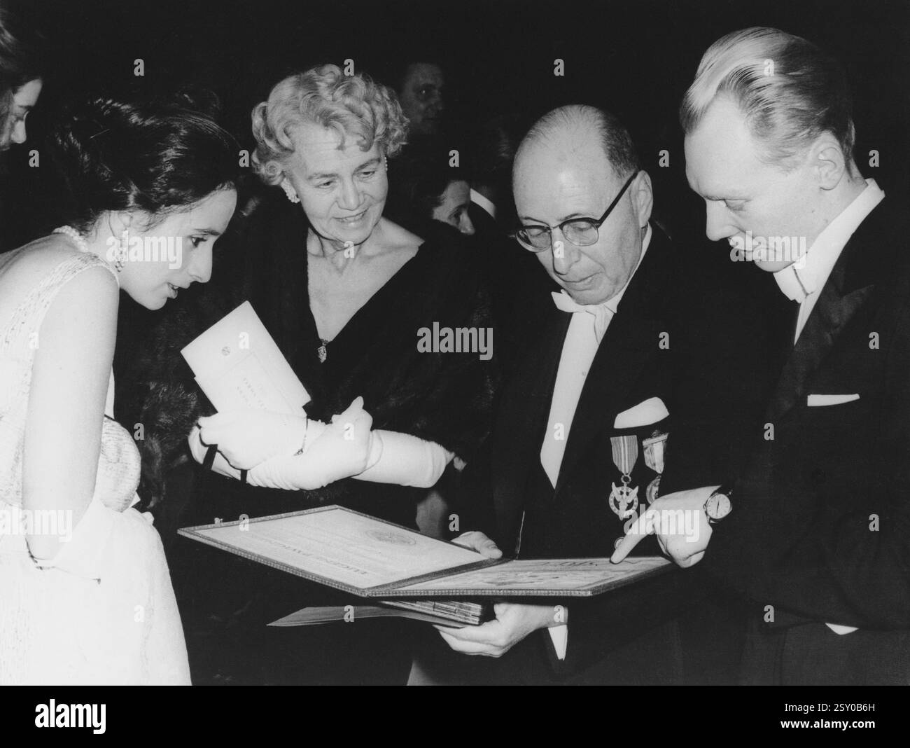 Nobel Prize winner in Physics, Prof. Eugene Paul Wigner holds his Nobel ...
