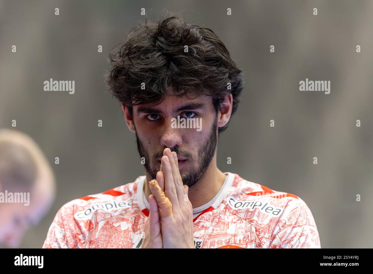 Aalborg, Dänemark. Februar 2025. Marinus Munk von Aalborg Handball ...
