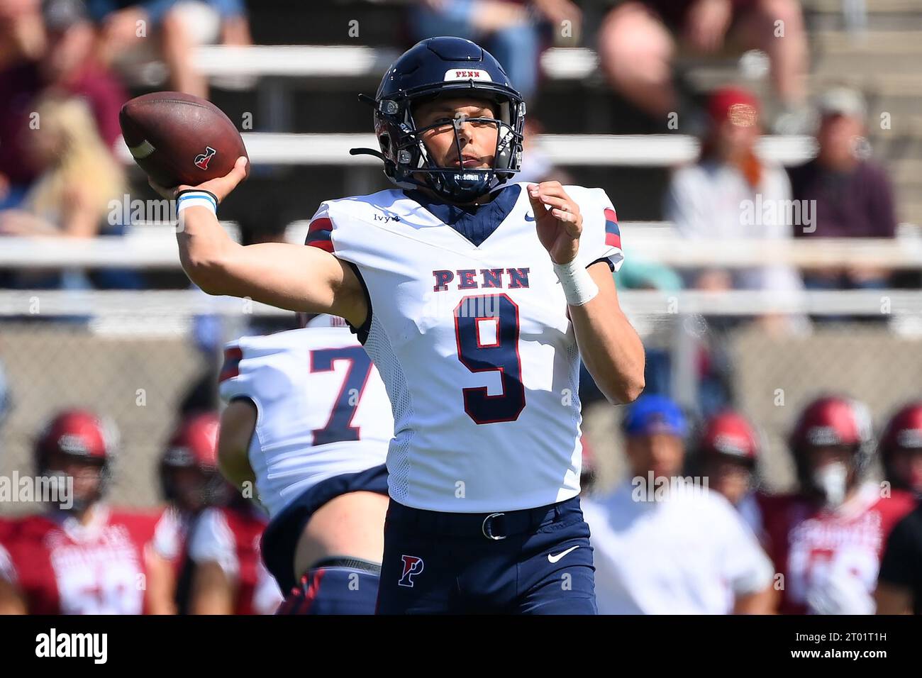 16. September 2023: Quarterback Aidan Sayin (9) aus Pennsylvania ...