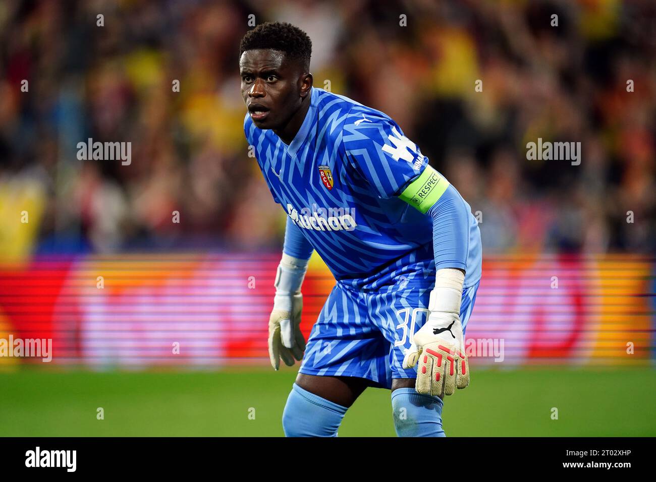 RC Lens Torhüter Brice Samba beim Spiel der UEFA Champions League ...