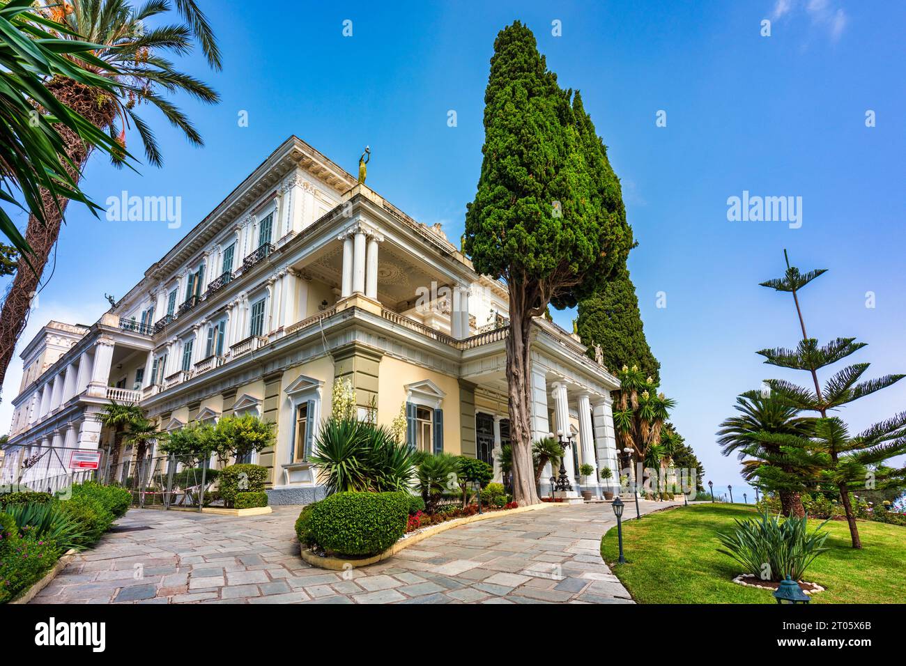 Achilleion Palast auf der Insel Korfu, Griechenland, erbaut von ...