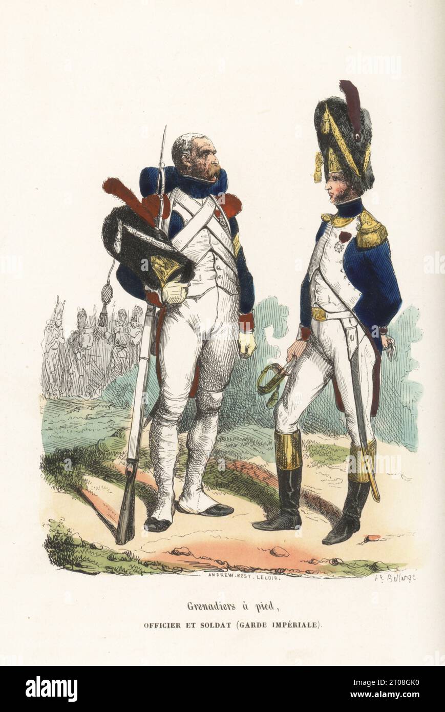 Grenadiere der französischen Kaiserlichen Garde (Privat und Offizier ...