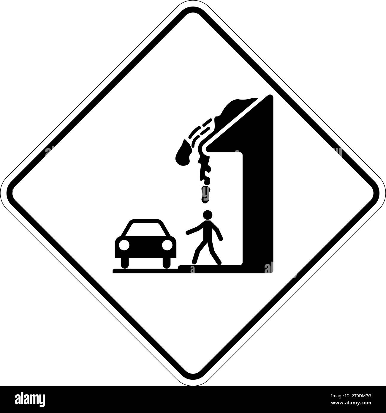 Gefahrenwarnung schnee und eis Schwarzweiß-Stockfotos und -bilder - Alamy