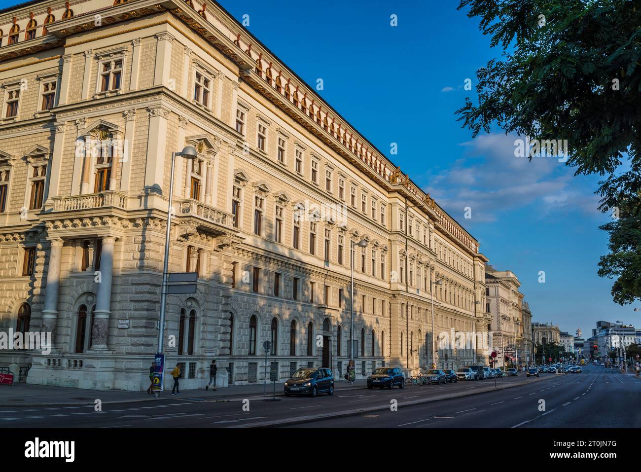 Neoklassizistische Architektur in der Ringstraße, der Wiener Ringstraße ...