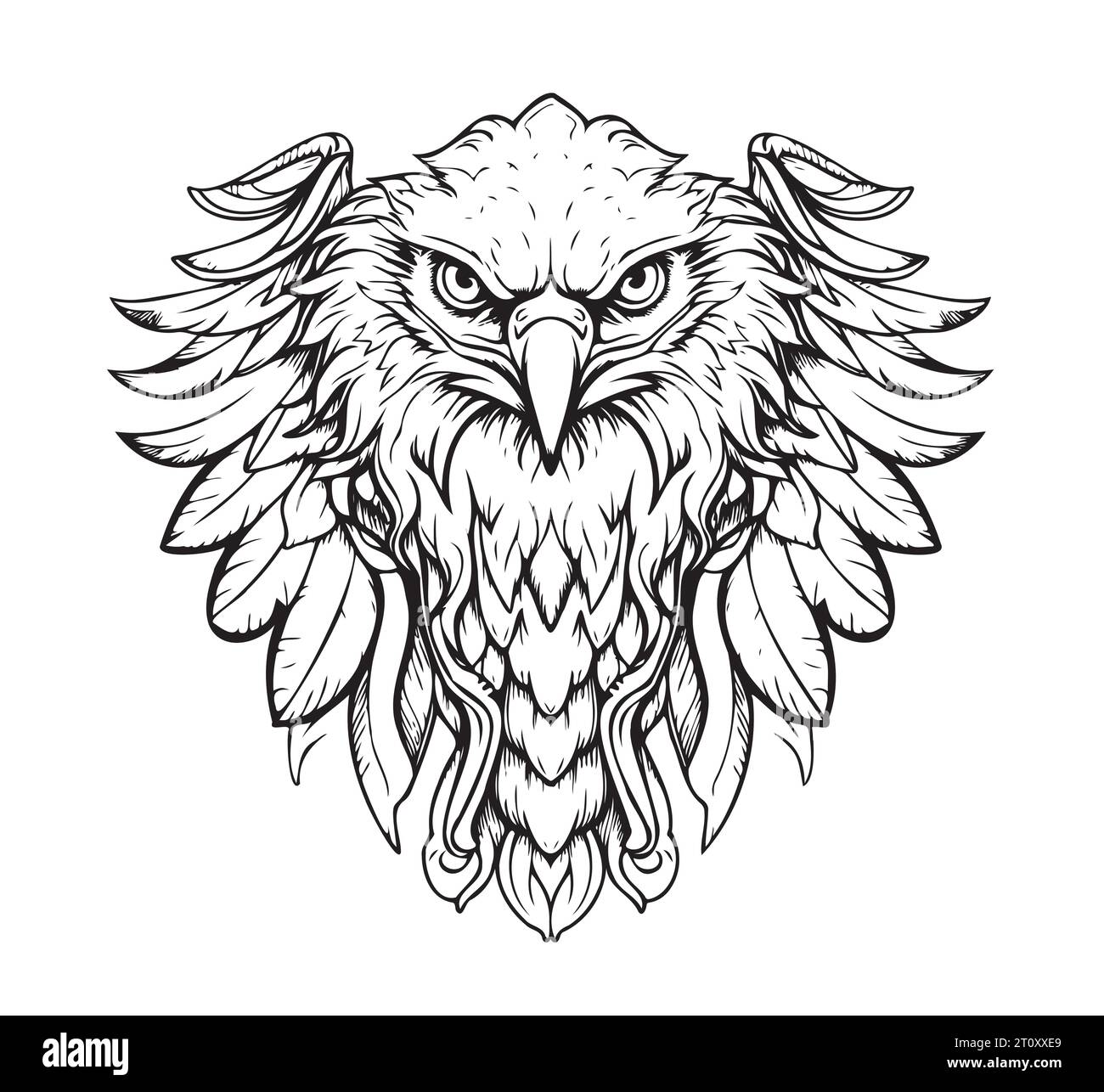 Adler Gesicht Skizze Hand gezeichnet Vektor Illustration Vögel Stock ...