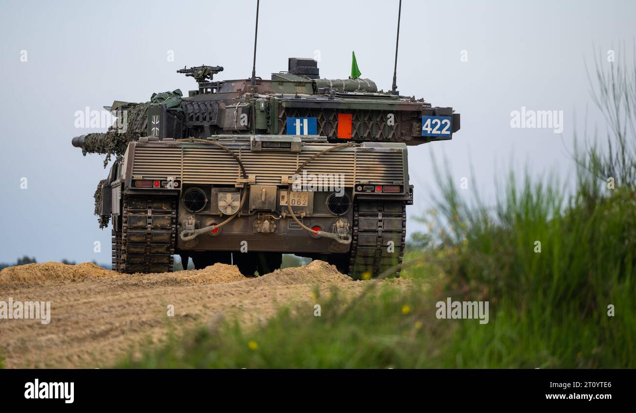 Bergen, Deutschland. September 2023. Ein Hauptkampfpanzer der Bundeswehr vom Typ Leopard 2 A7V ...