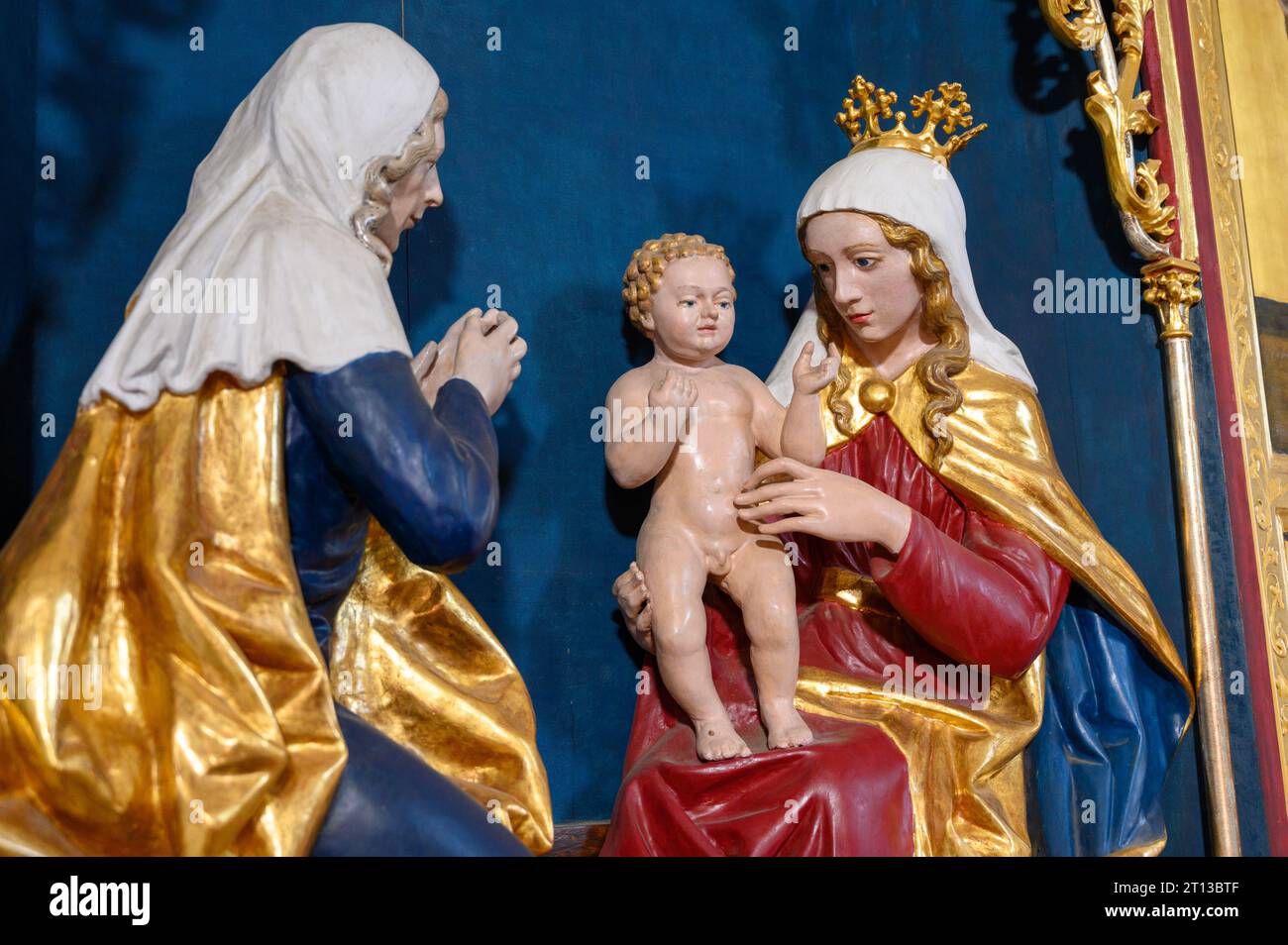 Die Jungfrau Maria und das Jesuskind mit der Heiligen Anna (die Mutter der Jungfrau Maria). Die ...