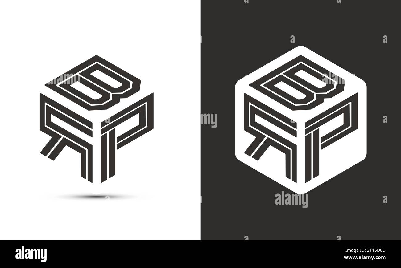 BRP Letter Logo Design mit Illustrator Cube Logo, Vektorlogo Moderne ...