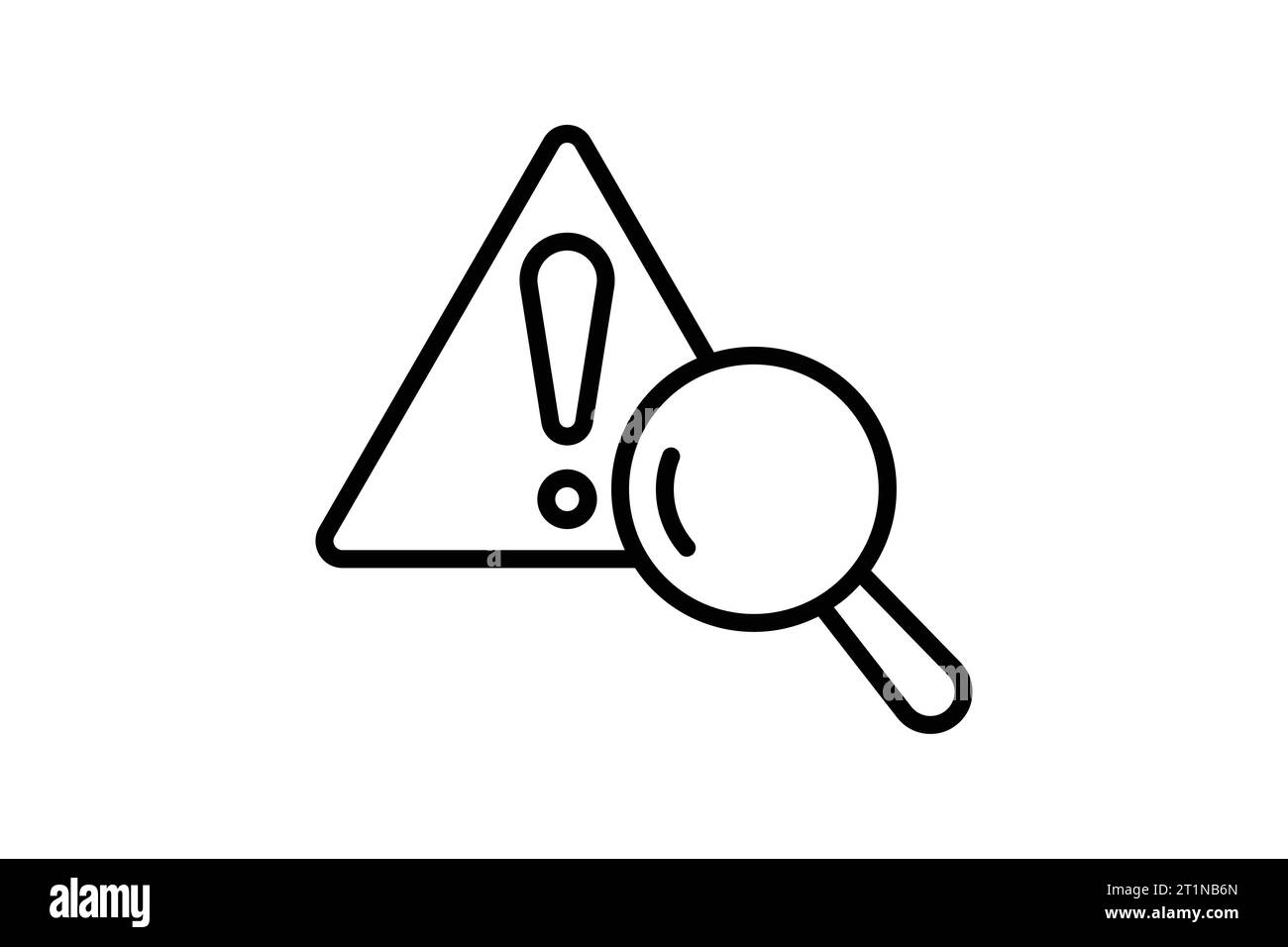 Symbol zur Problemerkennung. Lupe mit Ausrufezeichen. Symbol für ...