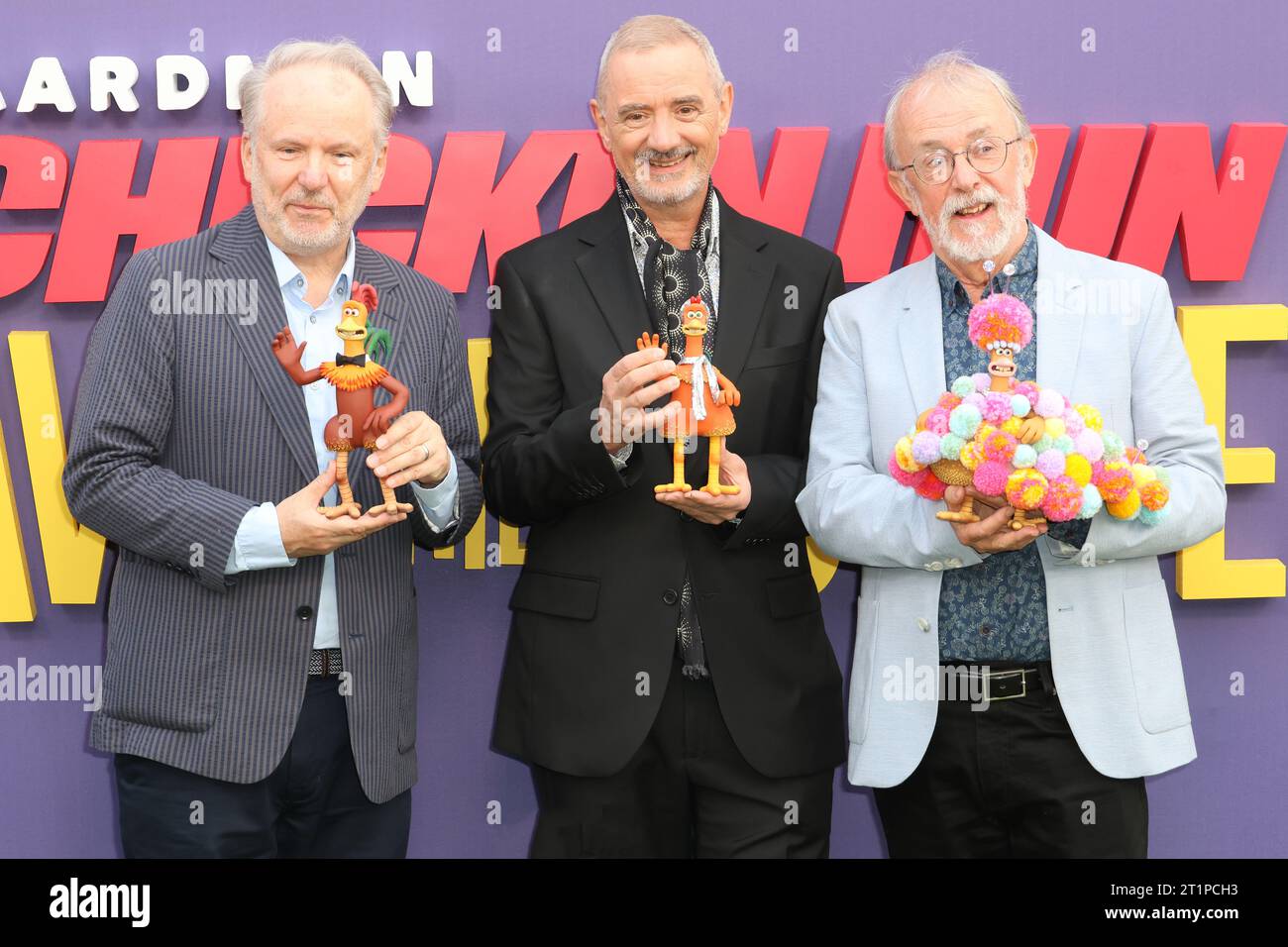 Nick Park mit Chicken Character Rocky, Sam Fell mit Chicken Character ...