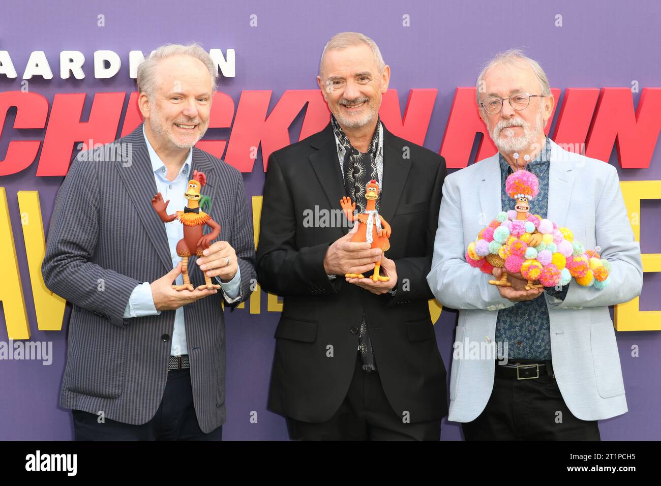 Nick Park mit Chicken Character Rocky, Sam Fell mit Chicken Character ...