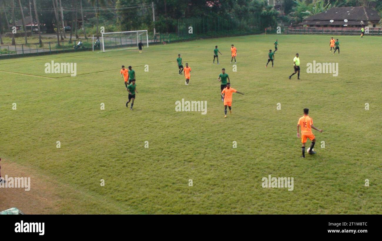 Action der Goa Football Association Third Division Spiel zwischen Santa ...