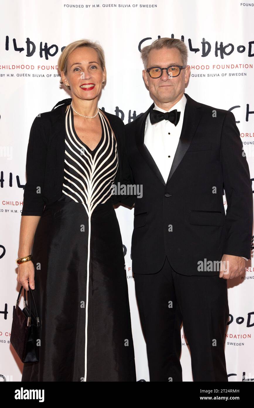 Camilla Melander, Generalkonsul von Schweden in New York, und Ehemann ...