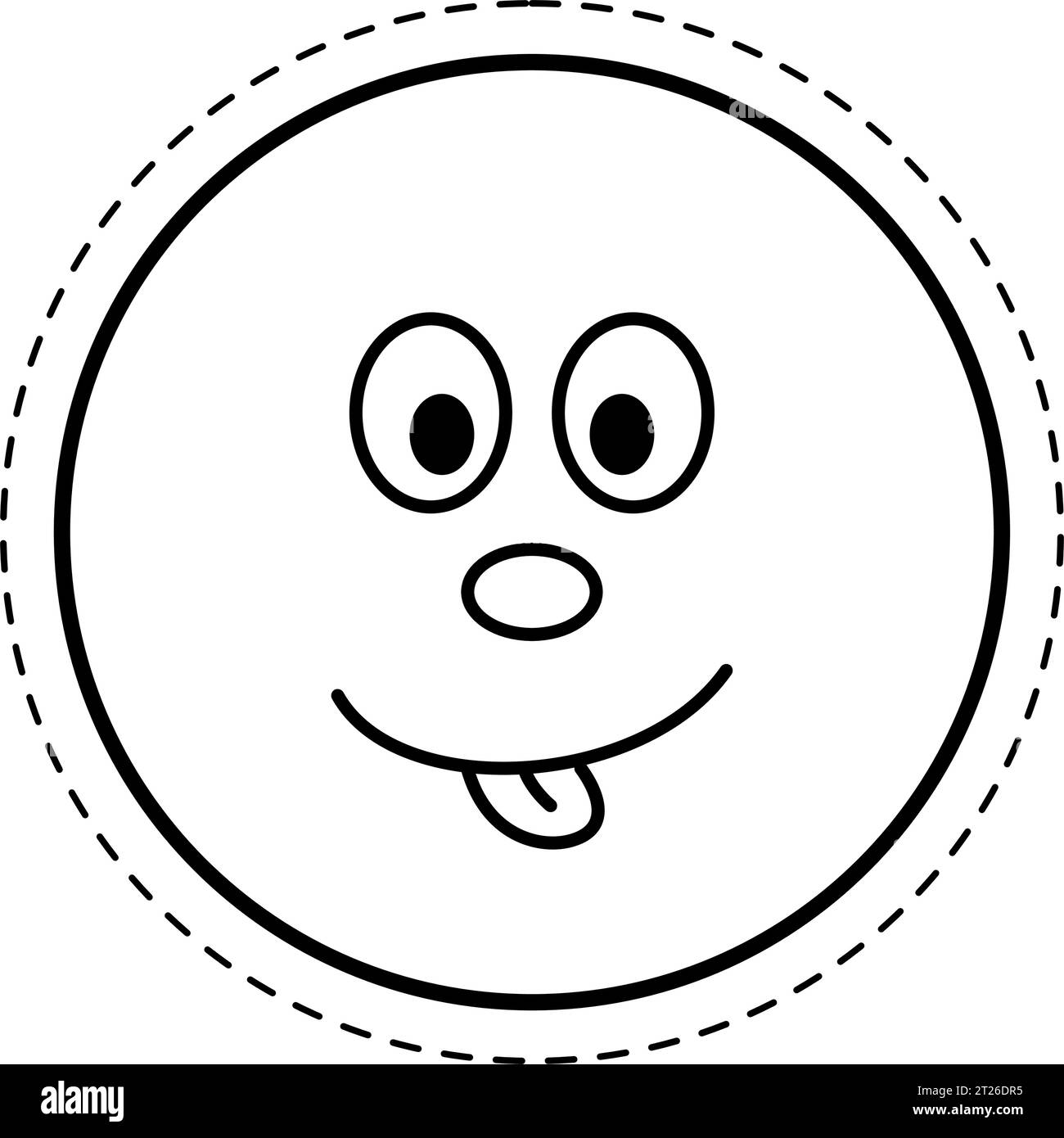Kreis - niedliches lächelndes rundes Gesicht geometrische 2D-Form ...