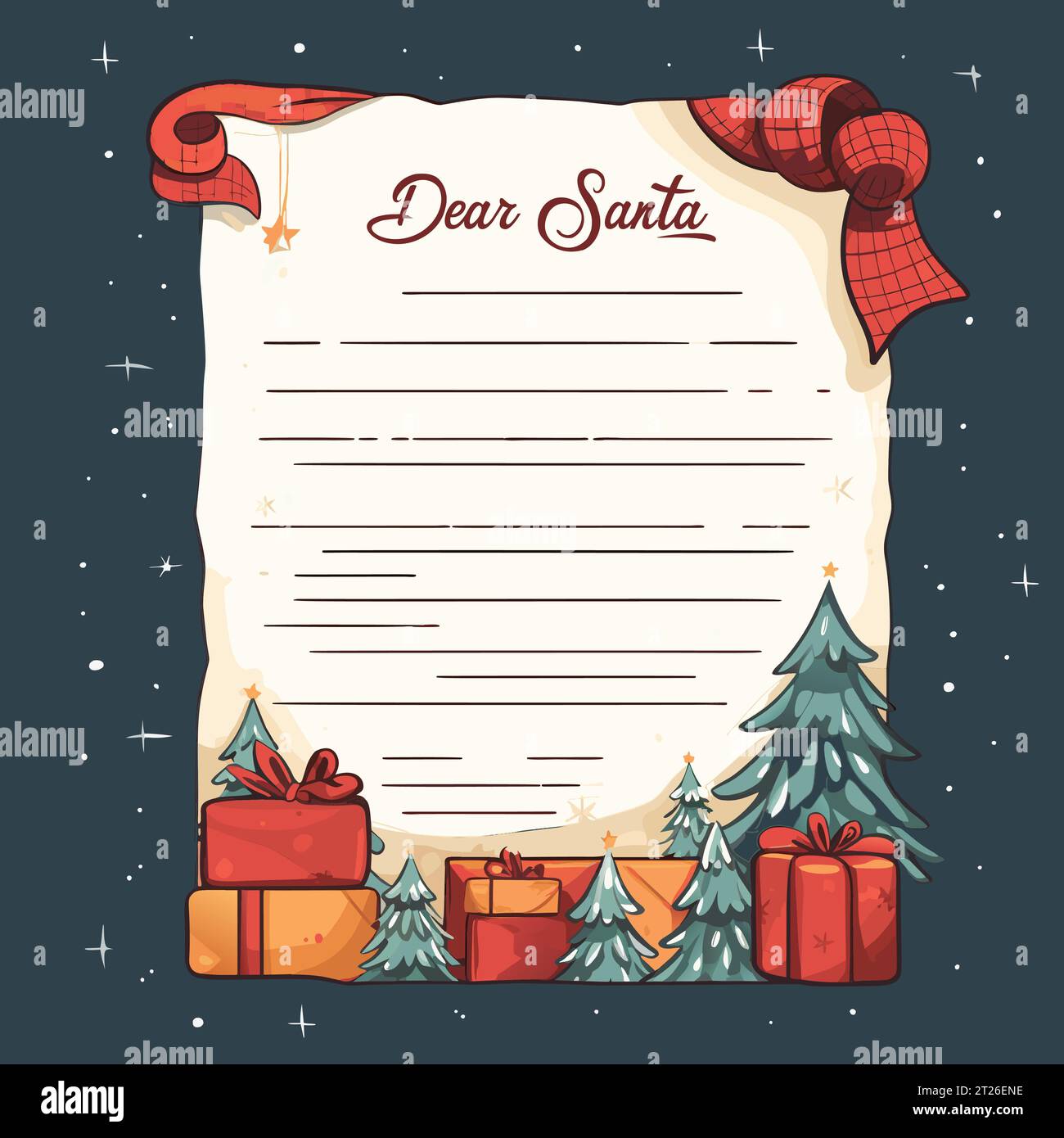 Vorlage „Brief an den Weihnachtsmann“ mit Weihnachtszeichen ...