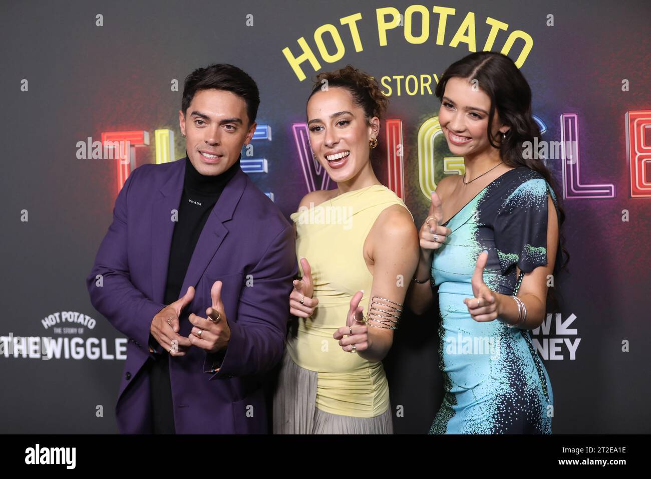 Sydney, Australien. Oktober 2023. L-R: John Pearce, Evie Ferris und Lucia Field besuchen die Red ...