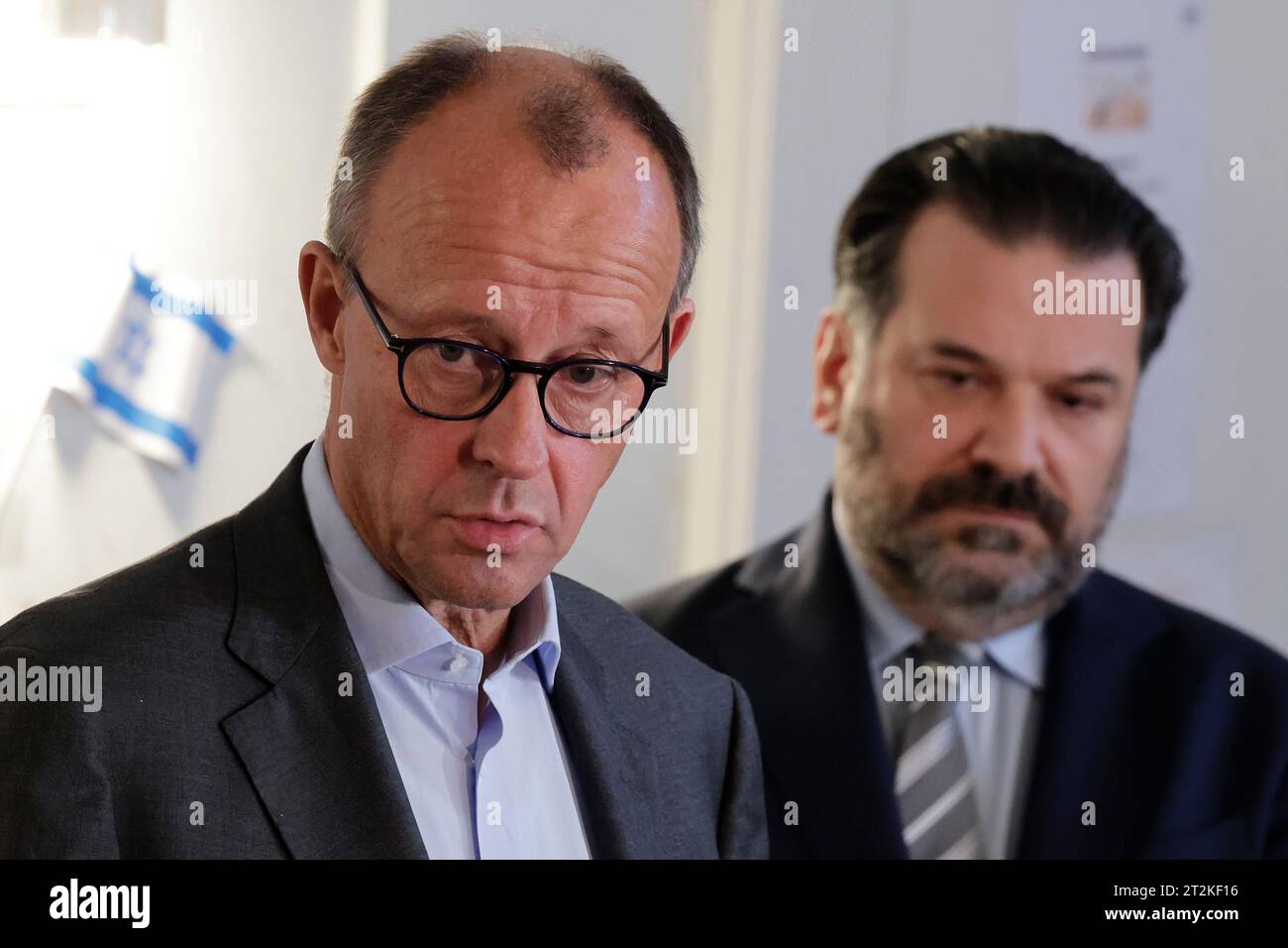 Berlin, Deutschland. Oktober 2023. Friedrich Merz (l), CDU ...