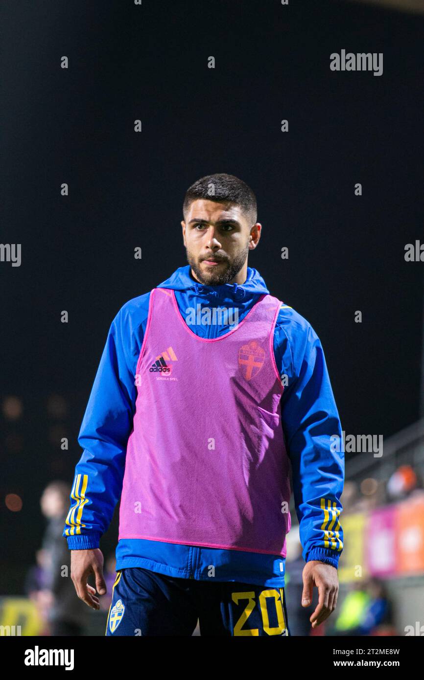 Falkenberg, Schweden. Oktober 2023. Omar Faraj (20) aus Schweden war ...