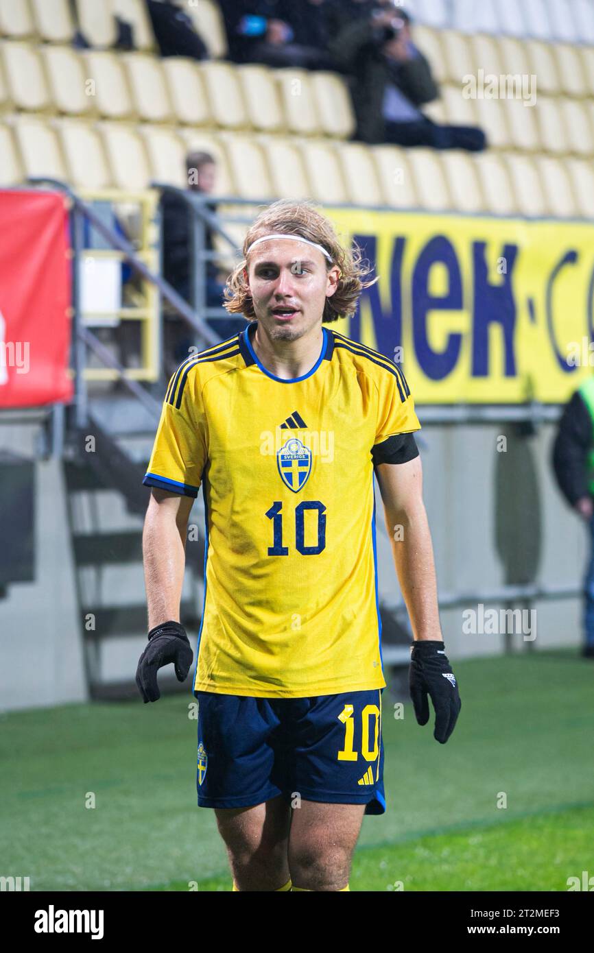 Falkenberg, Schweden. Oktober 2023. Sebastian Nanasi (10) aus Schweden ...
