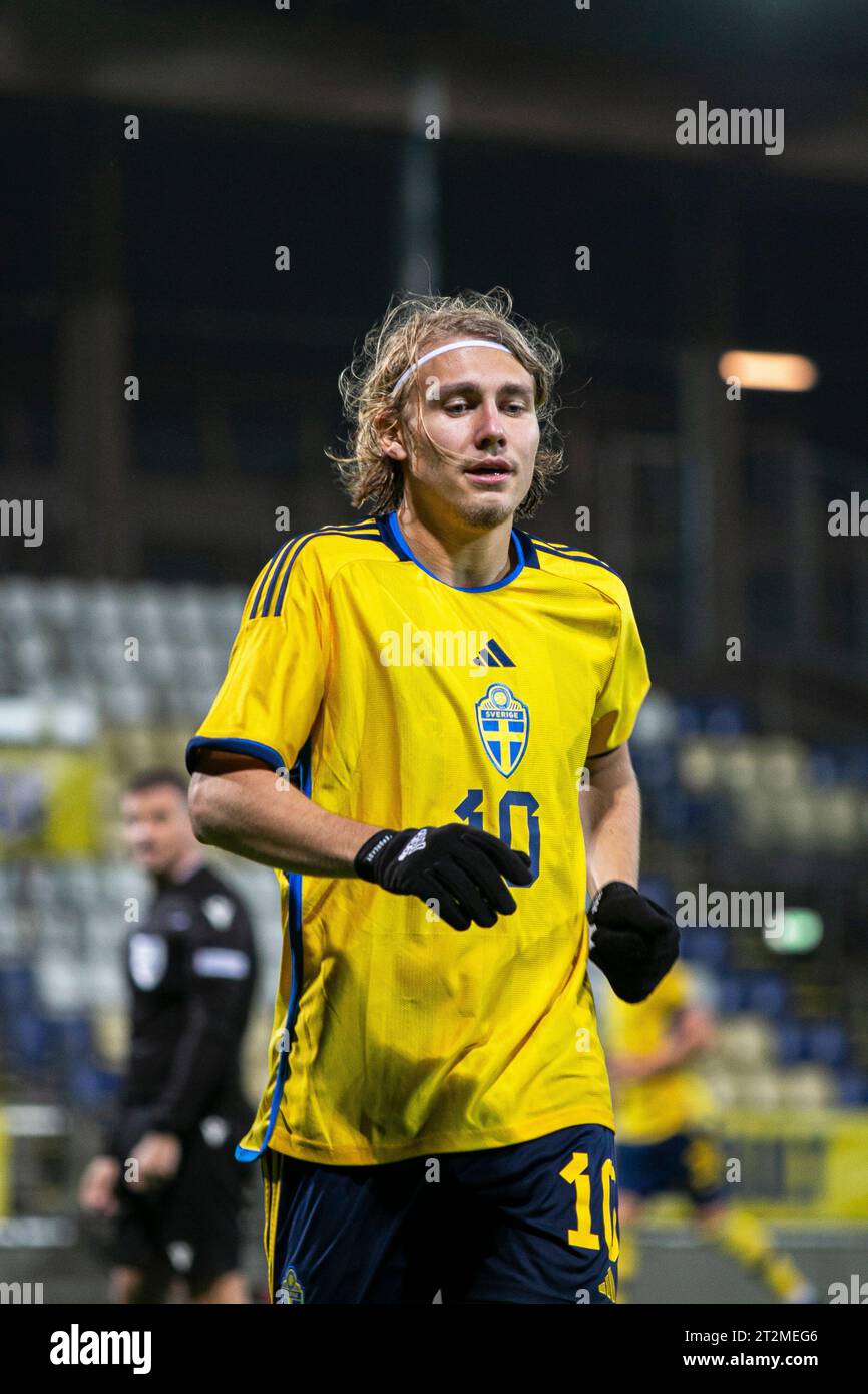 Falkenberg, Schweden. Oktober 2023. Sebastian Nanasi (10) aus Schweden ...