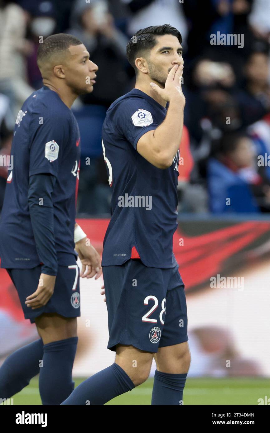 Carlos Soler von PSG feiert sein Tor beim Fußballspiel der ...