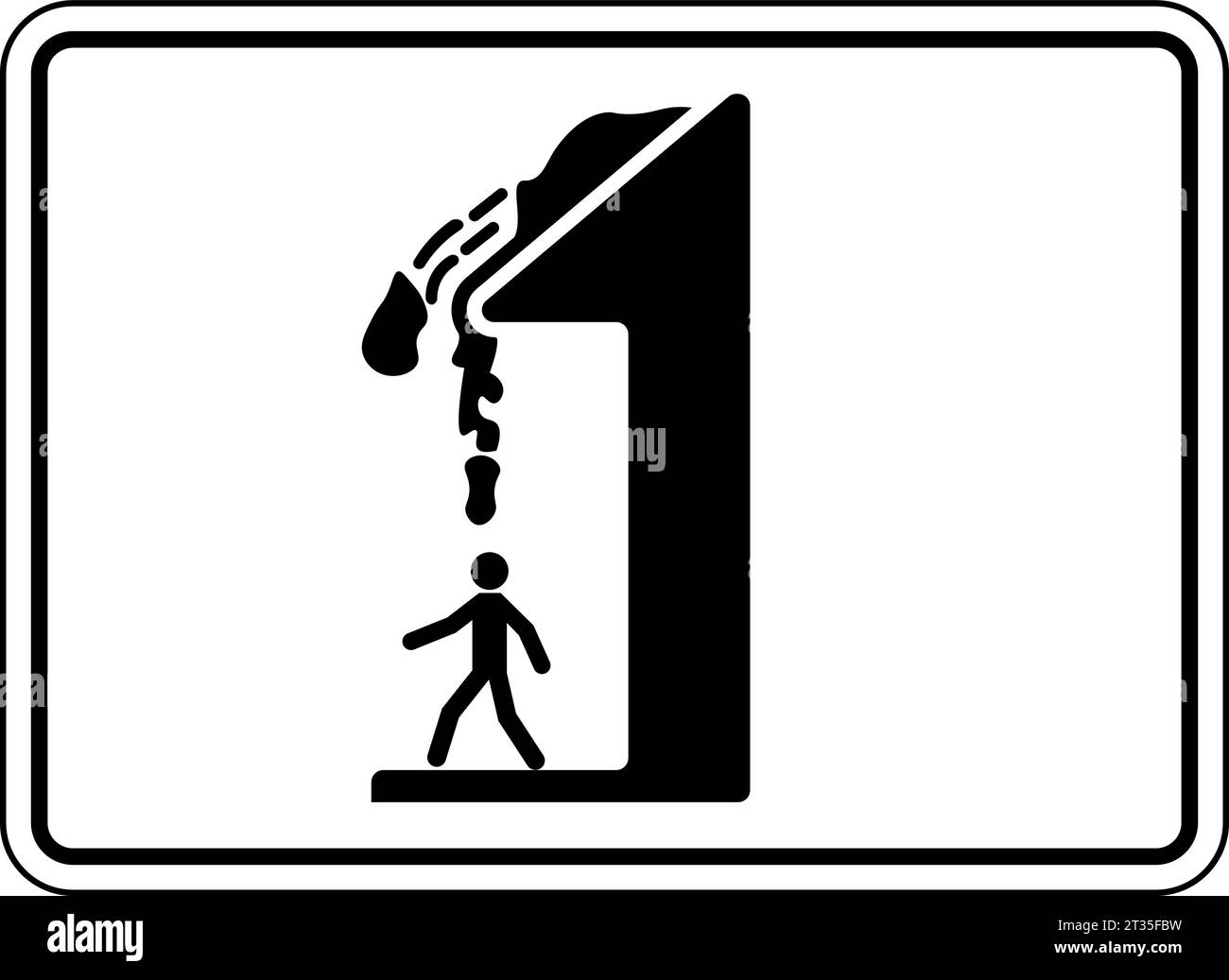 Gefahrenwarnung schnee und eis Schwarzweiß-Stockfotos und -bilder - Alamy