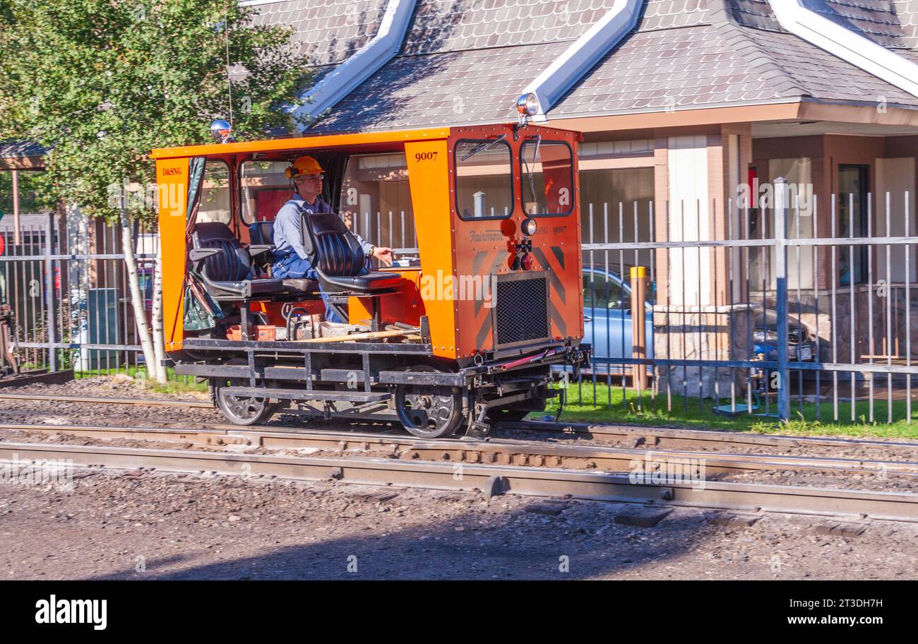 Die Durango und Silverton Schmalspurbahn mit kohlebefeuerten ...