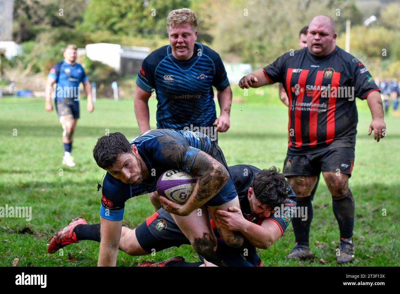 Trebanos, Wales. 21. Oktober 2023. Josh Jones aus Trebanos wird am 21 ...