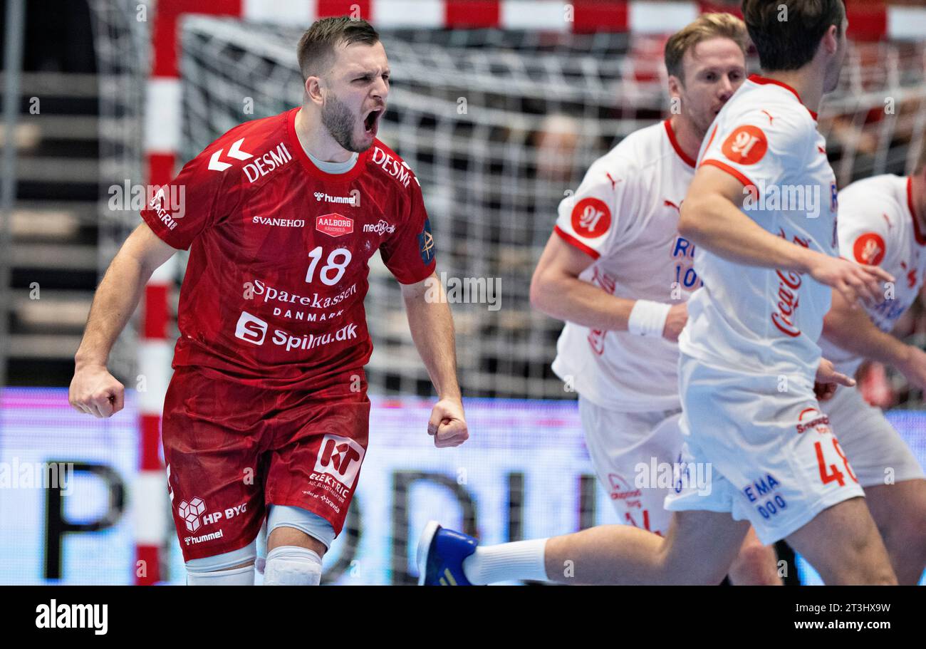 Aalborg Handball Aleks Vlah im Champions League Handball Spiel zwischen ...