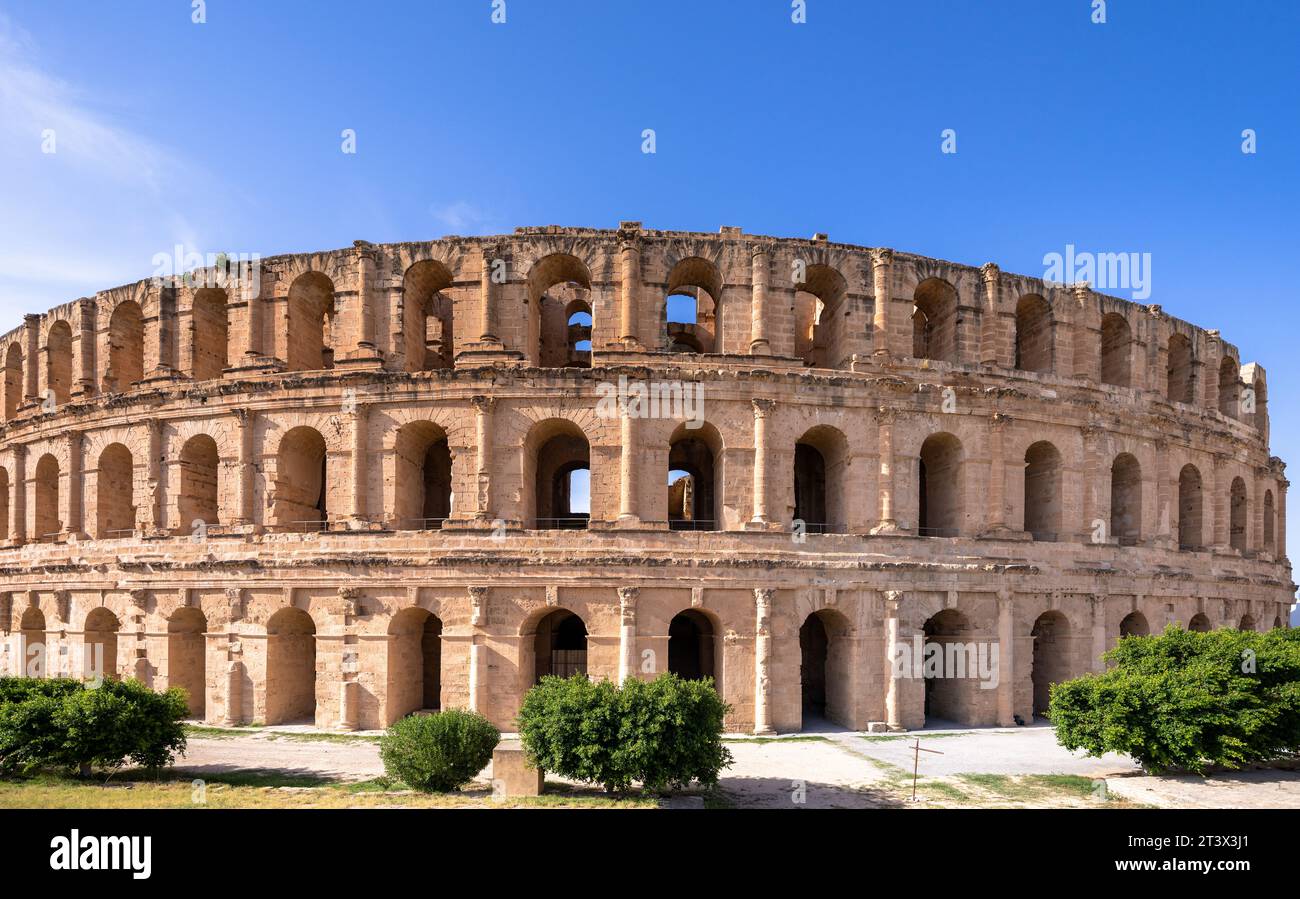 El Jem Coliseum. Das größte römische Amphitheater Afrikas. Unesco ...