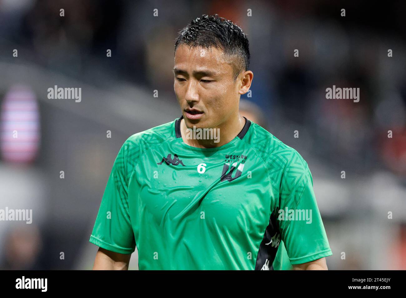 Sydney, Australien. Oktober 2023. Tomoki Imai von Western United wärmt ...