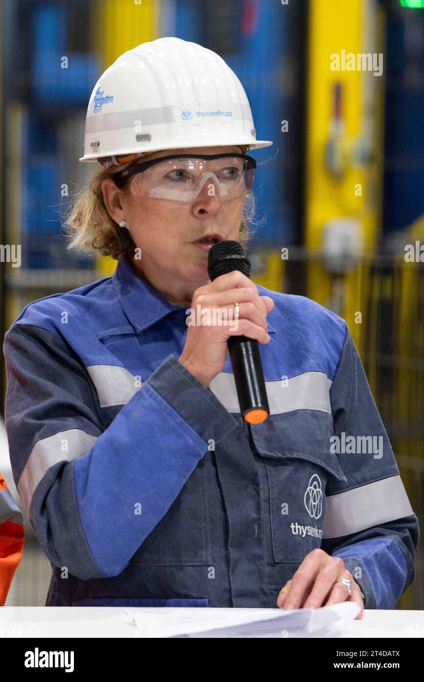 V.l. Engin KARAKURT, Betriebsrat ThyssenKrupp Steel in Bochum, Heike ...