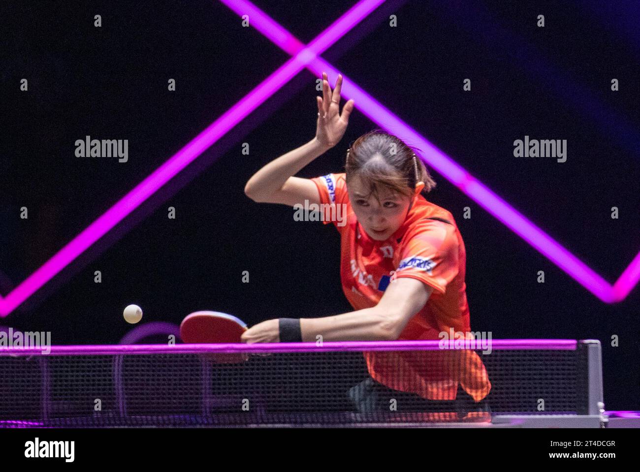 Frankfurt, Deutschland. 30. Oktober 2023. Hayata Hina tritt im Einzel-Spiel der Frauen 32 ...