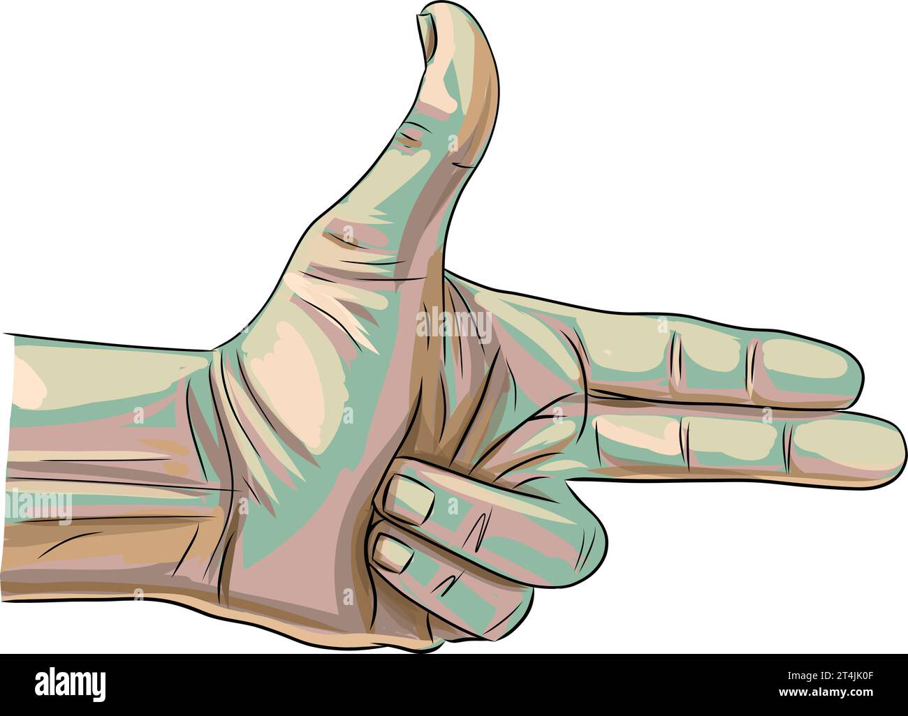 Shooting Finger Symbol Pistole Finger Vektor Illustration Hand Geste ...