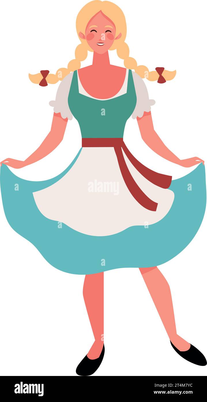 Junge frau im dirndl Stock-Vektorgrafiken kaufen - Alamy