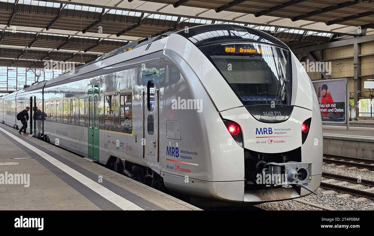 MRB Zug 01.11. 2023, Chemnitz, Hauptbahnhof, Zug der Mitteldeutschen ...