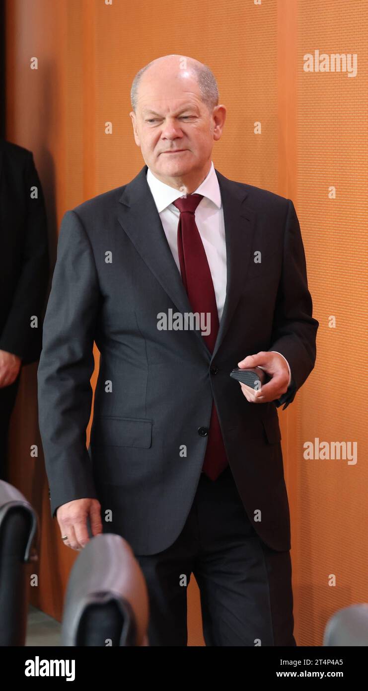 Bundeskabinett 01.11.2023, Deutschland , Berlin , Bundeskanzleramt,hier Bundeskanzler Olaf ...