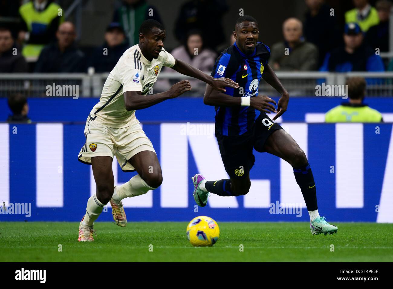 Marcus Thuram vom FC Internazionale tritt beim Fußball-Spiel der Serie ...