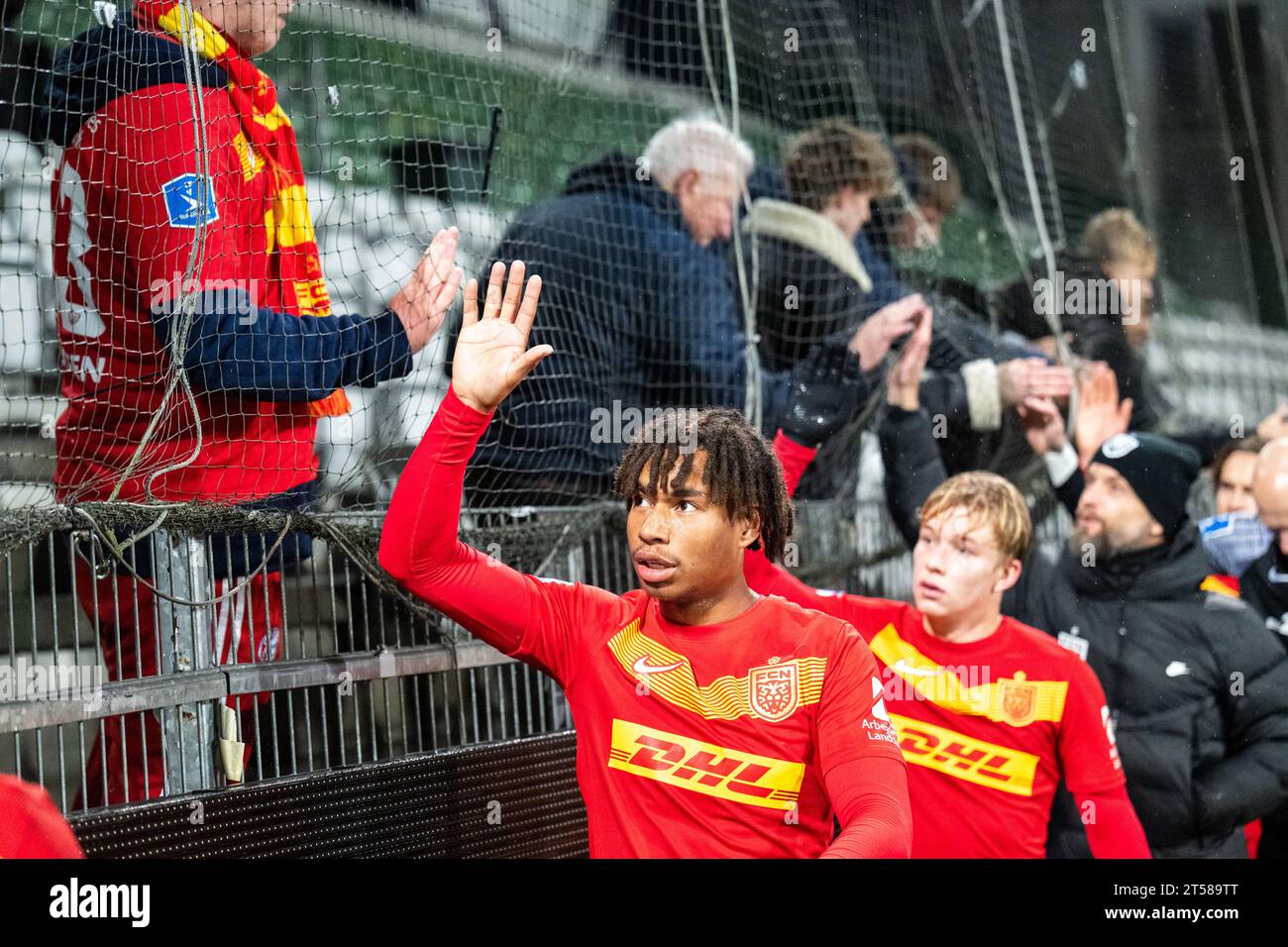 Viborg, Dänemark. November 2023. Jonas Jensen-Abbew vom FC ... Viborg, Dänemark. November 2023. Jonas Jensen-Abbew vom FC ...