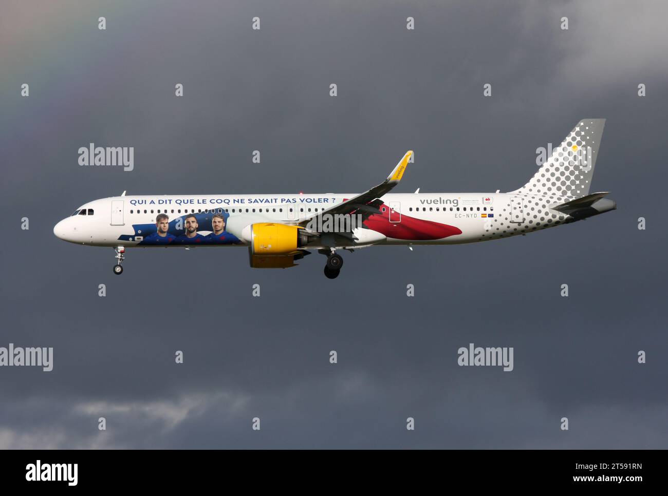 Ein Airbus A321neo von Vueling, der für die Rugby-Weltmeisterschaft ... Ein Airbus A321neo von Vueling, der für die Rugby-Weltmeisterschaft ...