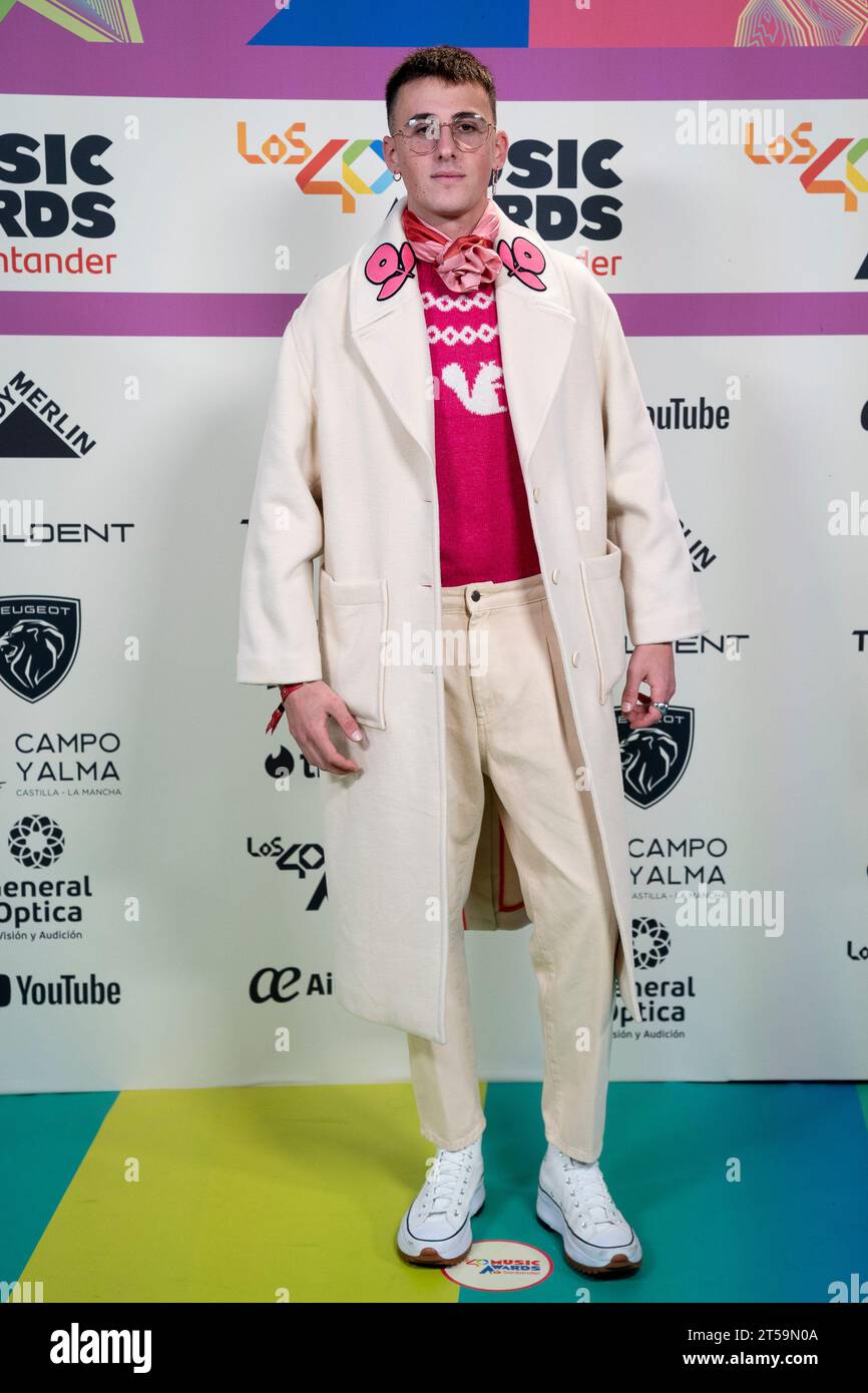 Singer Diegxmister poses during the photocall of the 40 Music Awards ...