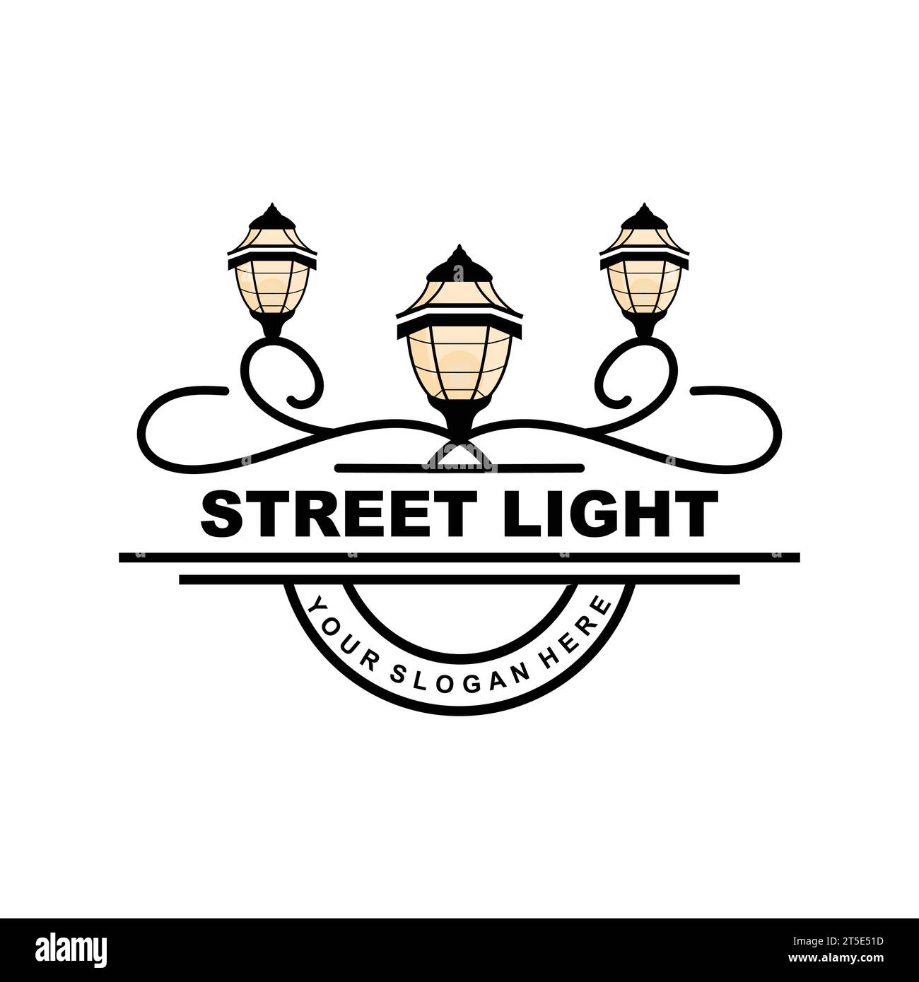 Street Light Logo, Lightning Laterne Vektor, Vorlagensymbol Retro ...