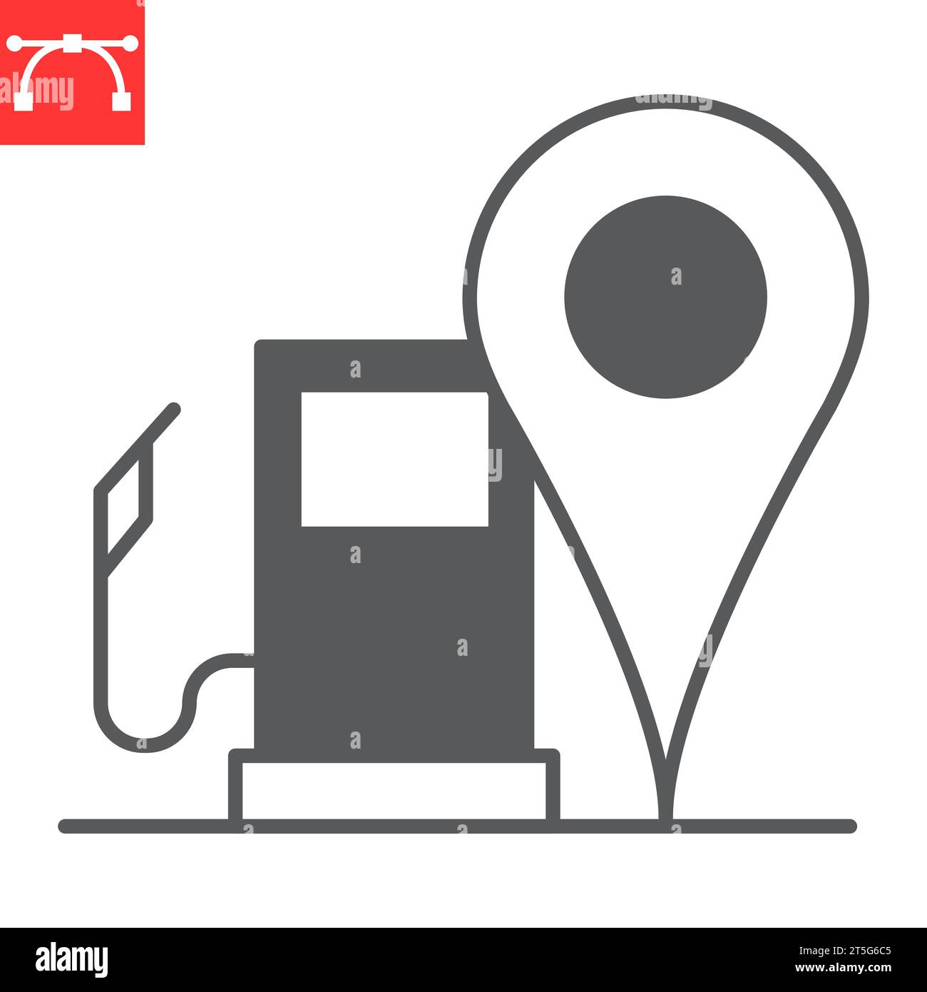 Glyph-Symbol für Tankstelle, Navigation und Karte, Tankstelle mit Pin ...