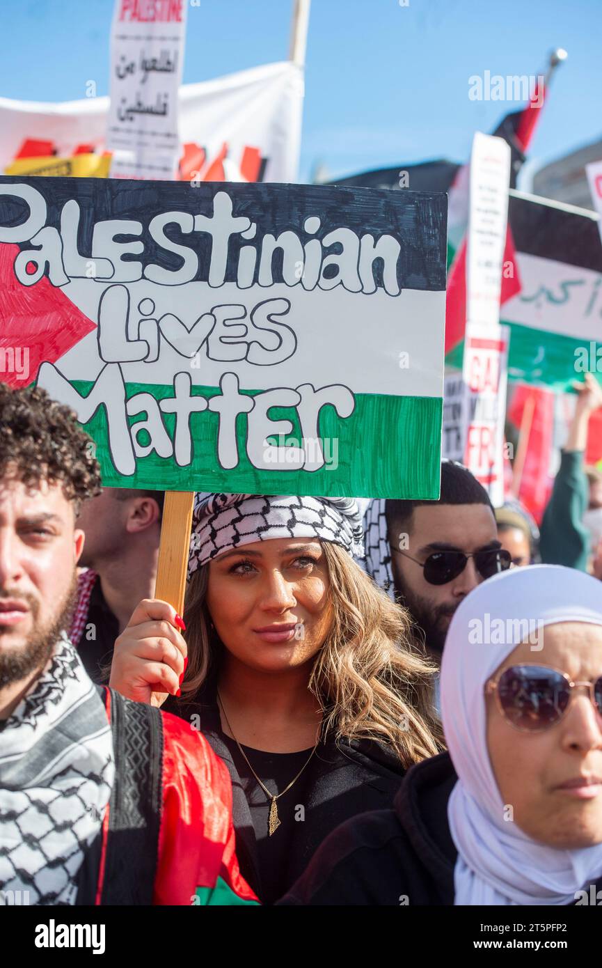 Tausende von Anti-Israel-Demonstranten füllen die Freedom Plaza und die ...