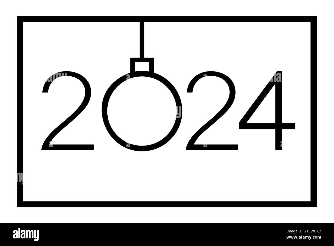 Frohes neues jahr 2024 grußkarte frohes neues jahr 2024 Schwarzweiß ...