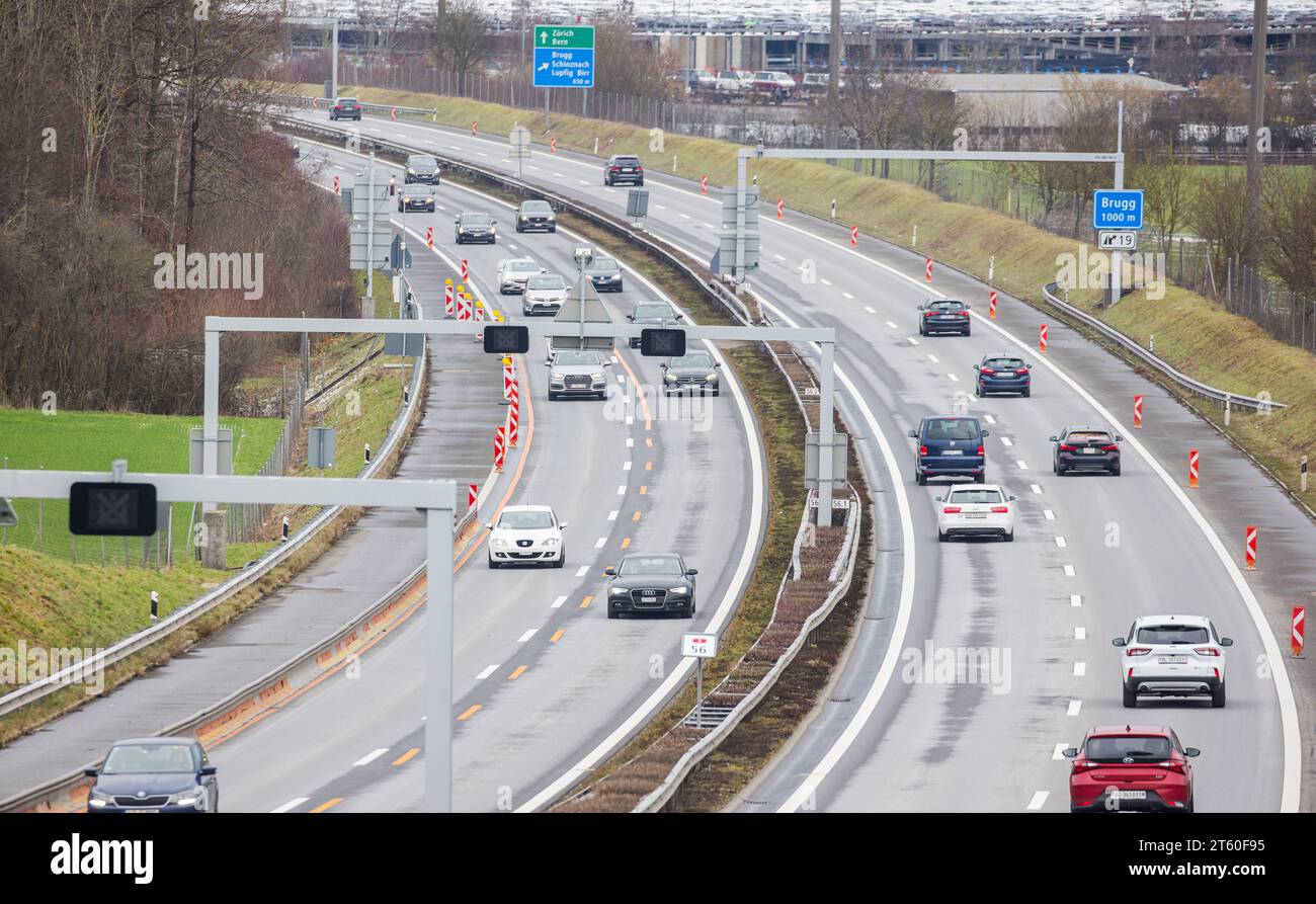 Autobahn A3 die Autobahn A3 bei Scherz, Gemeinde Lupfig. Die Autobahn ...
