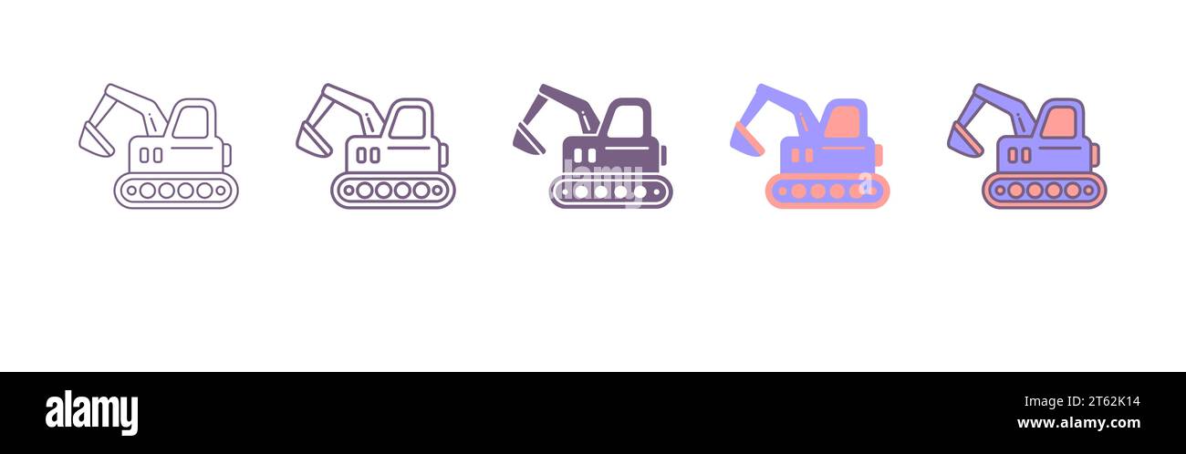 Symbol „Bagger“. Einfarbiges einfaches Schild aus der ...