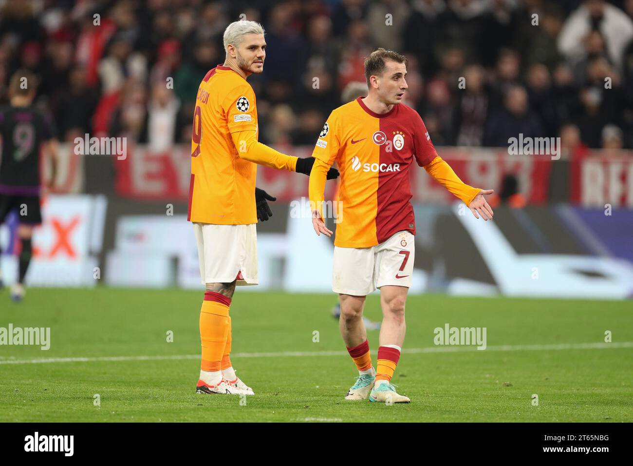 München, Deutschland. November 2023. Galatasaray-Stürmer Mauro Icardi (9) und Galatasaray ...