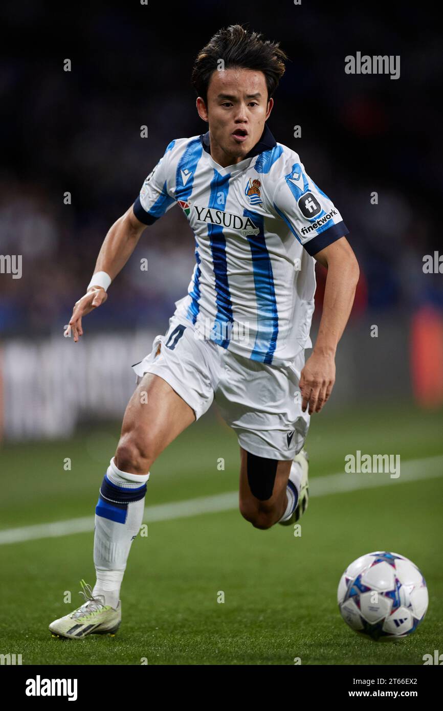 Takefusa Kubo von Real Sociedad im Einsatz beim UEFA Champions League ...